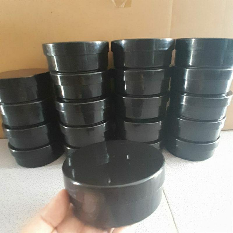 Jual POT LULUR 250 GRAM HITAM (20 PCS) / POT HB 250 GRAM HITAM / POT HB ...