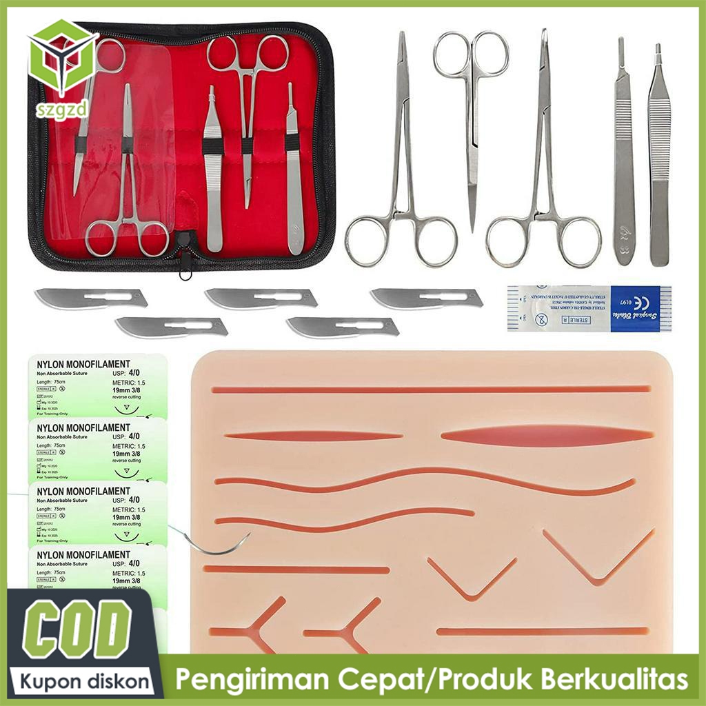 Jual 【READY】Alat Hecting Set Model Kulit Silikon Pad Sutura Latih Jahit ...