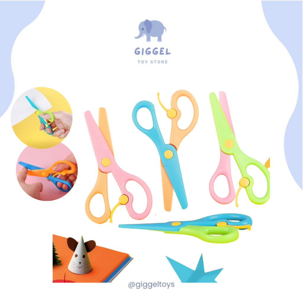 Jual GUNTING PLASTIK ANAK / gunting plastik / gunting besi ujung tumpul ...