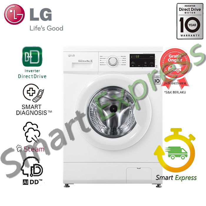 Jual MESIN CUCI FRONT LOADING LG FB1207S6W / FB 1207 S6W / FB-1207S6W ...
