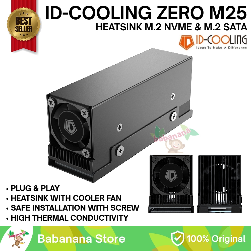 Jual ID-COOLING ZERO M25 M.2 2280 HEATSINK NVME SATA M2 COOLER FAN HEAT ...