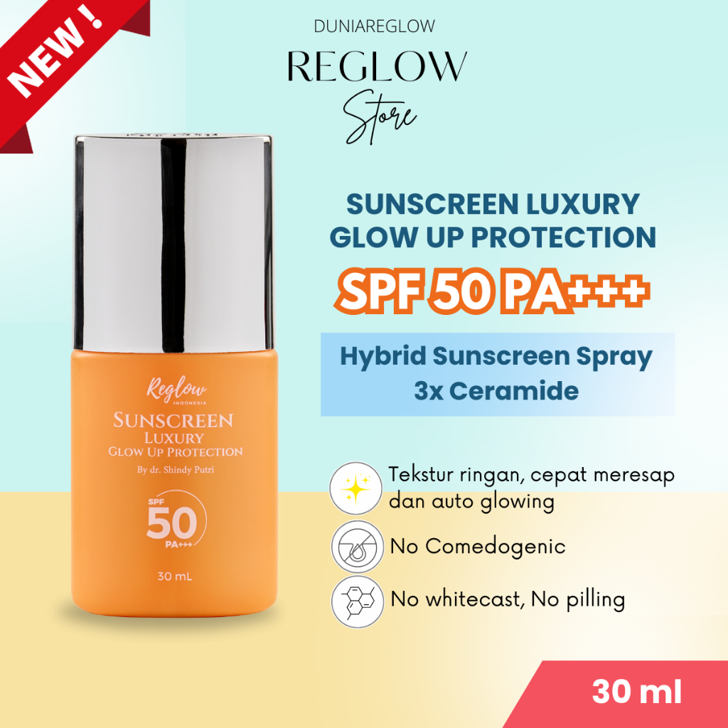 Jual SUNSCREEN REGLOW LUXURY GLOW UP PROTECTION SPF 50 PA+++ 30ML ...