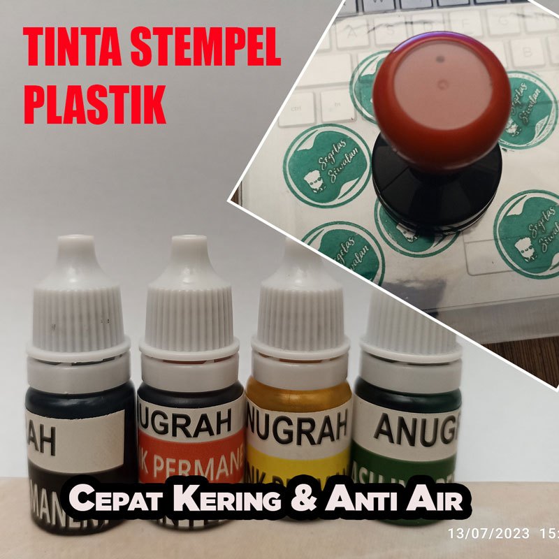Jual Tinta stempel PLASTIK KHUSUS STEMPEL FLASH kemasan cup gelas 5 ml ...
