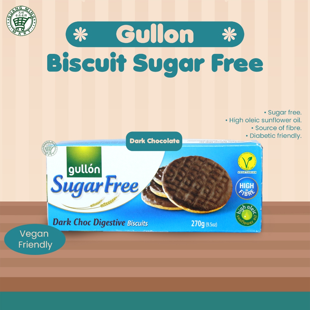 Jual Gullon Sugar Free Dark Chocolate Digestive Biscuits 270g | Shopee ...