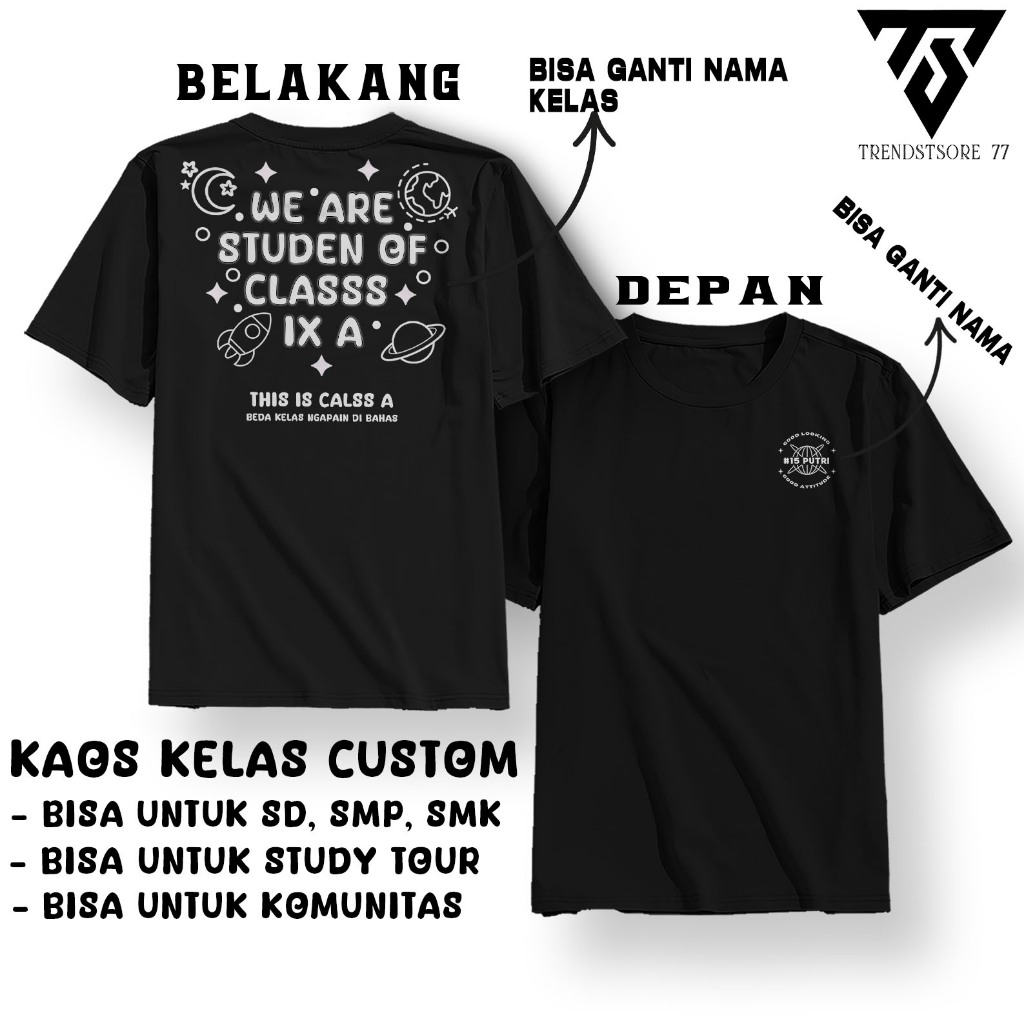 Jual Kaos Kelas Custom Bebas Ganti Nama, Foto dan Kelas | Shopee Indonesia