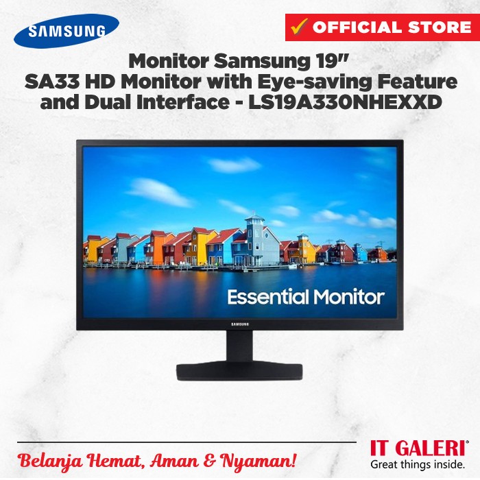 Jual Monitor Samsung 19" SA33 HD Monitor with Eye-saving Feature and ...