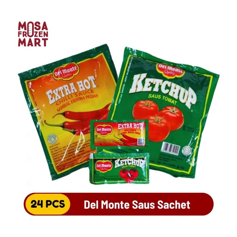 Jual Del Monte Saus Sambal & Saus Tomat Sachet 8gr X 24 Pcs | Shopee ...