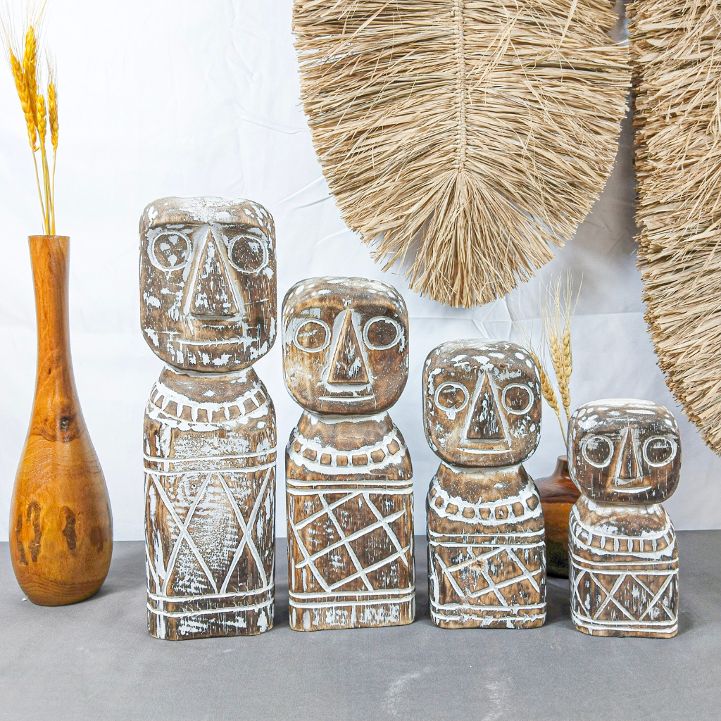 Jual Patung kayu stone man statue wood interior toy villa decor ...