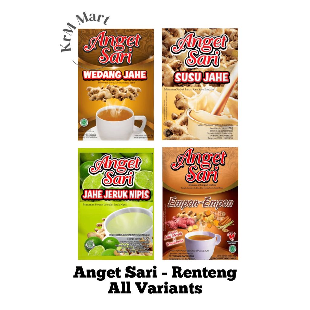 Jual Anget Sari 1 renceng renteng all varian wedang jahe susu jeruk ...