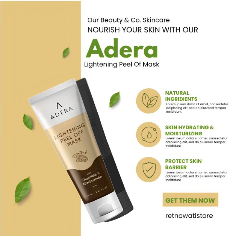 Jual Adera Penghilang Flek Hitam Masker Wajah Ligtening Peel Off Mask ...