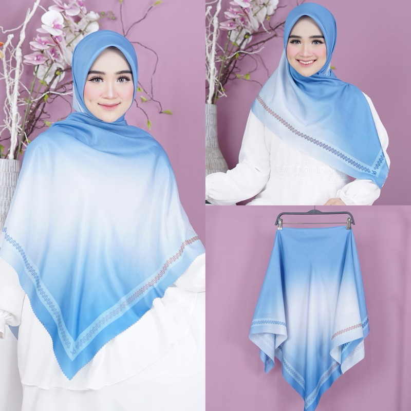 Jual -SERIES GRADASI- Hijab Segi Empat Voal Motif / Jilbab Segiempat ...