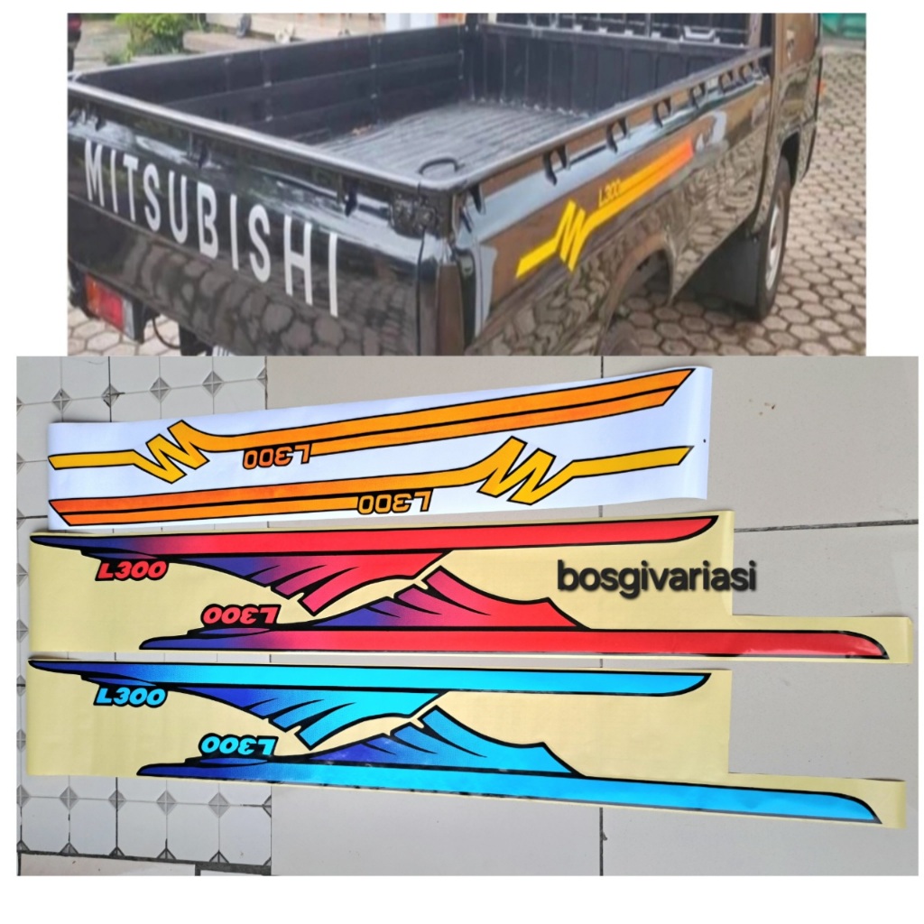Jual Stiker mitsubishi L300 pick up bak / sticker L300 bak samping ...