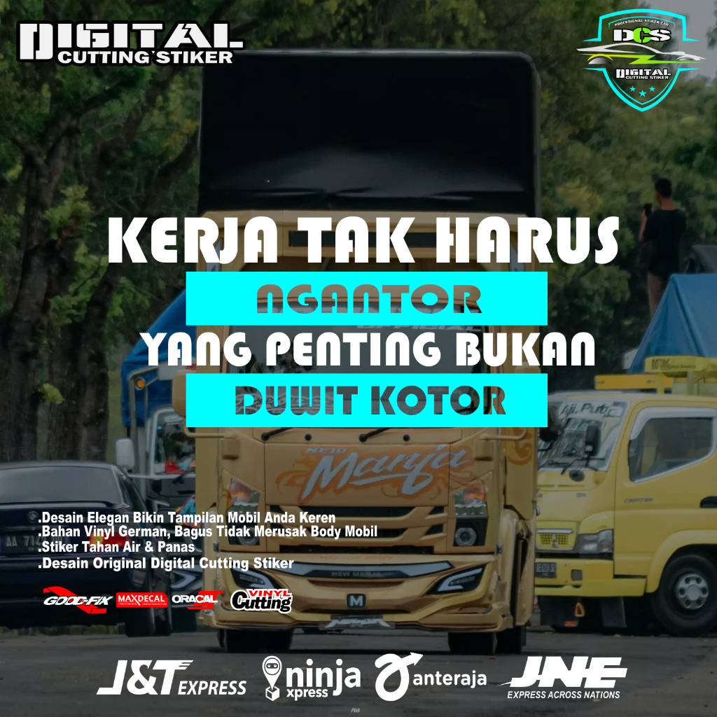 Jual Stiker kata kata kerja tak harus ngantor kaca mobil pickup truk ...