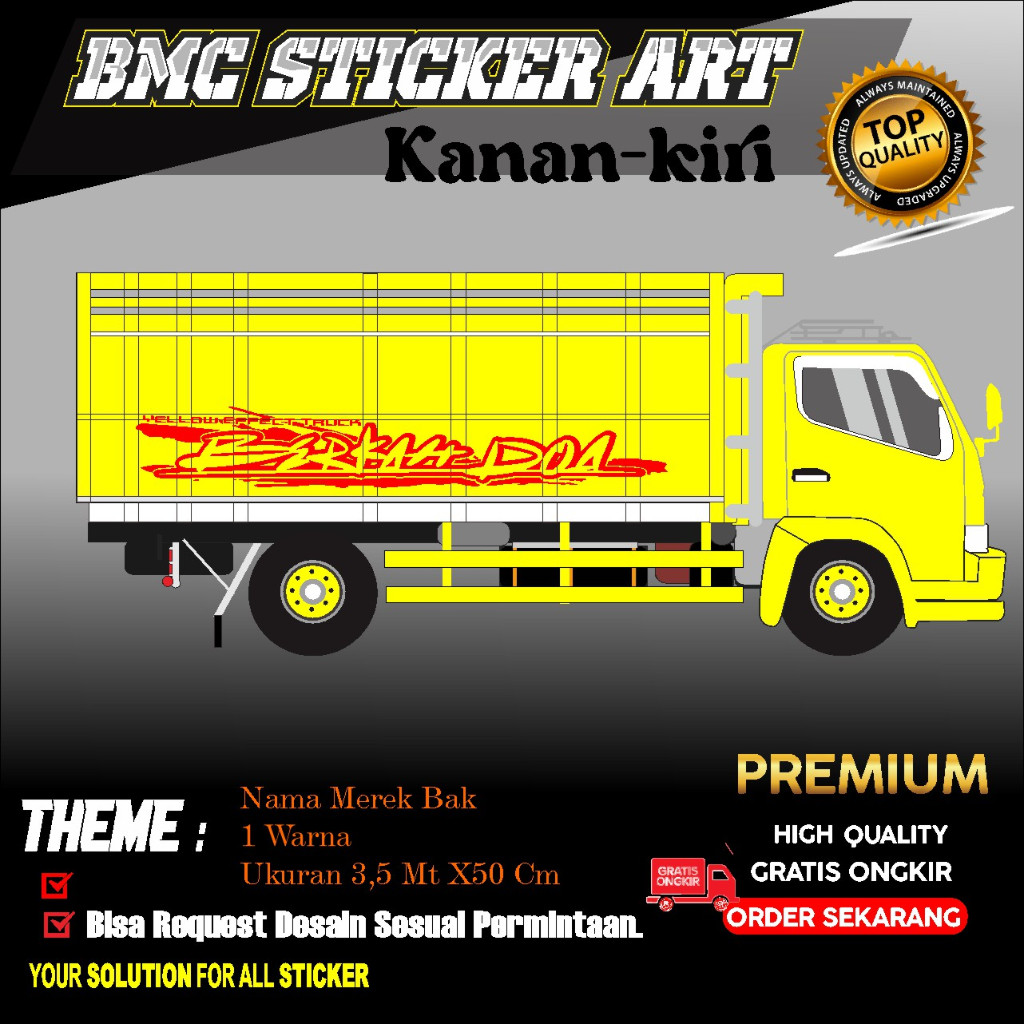 Jual sticker cutting bak truck kanan kiri bisa riquest] nama | Shopee ...