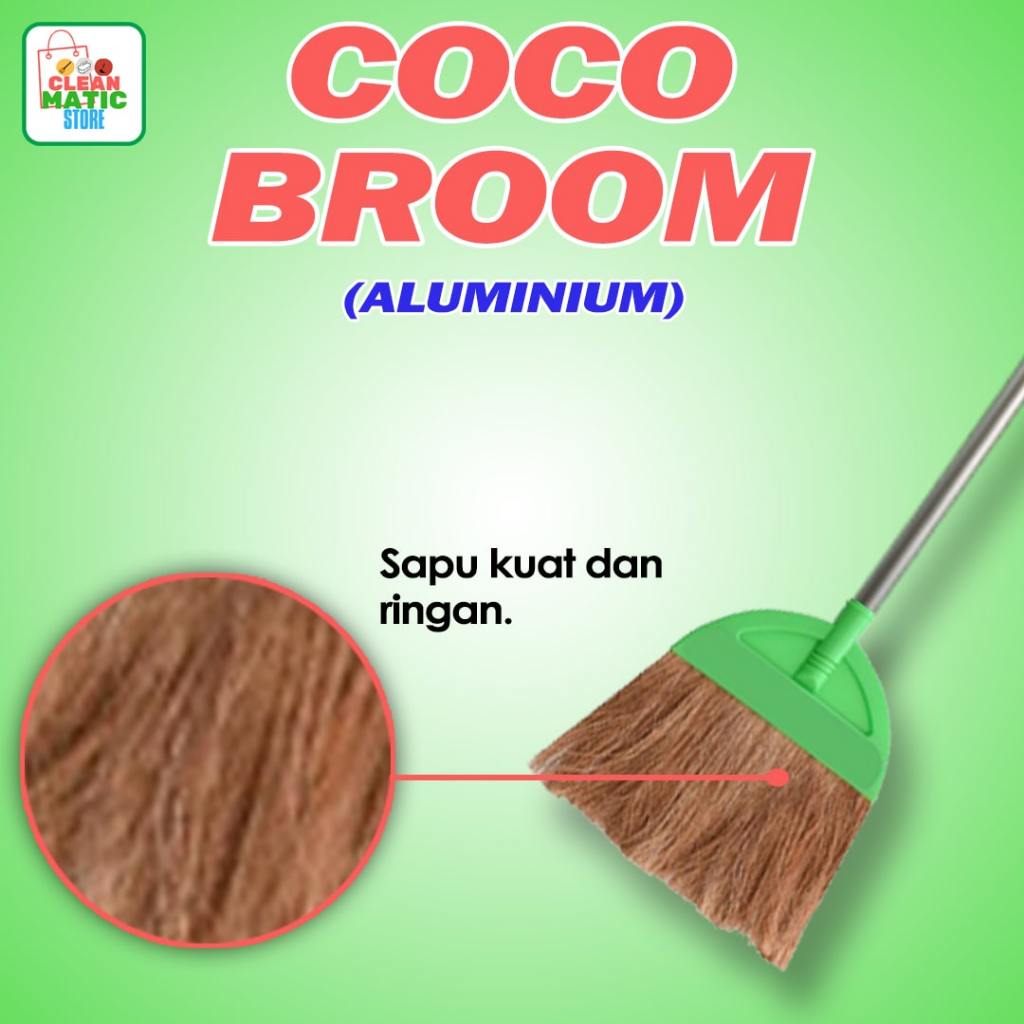 Jual Clean Matic - Coco Broom Aluminium ( Sapu Sabut Kelapa ) | Shopee ...