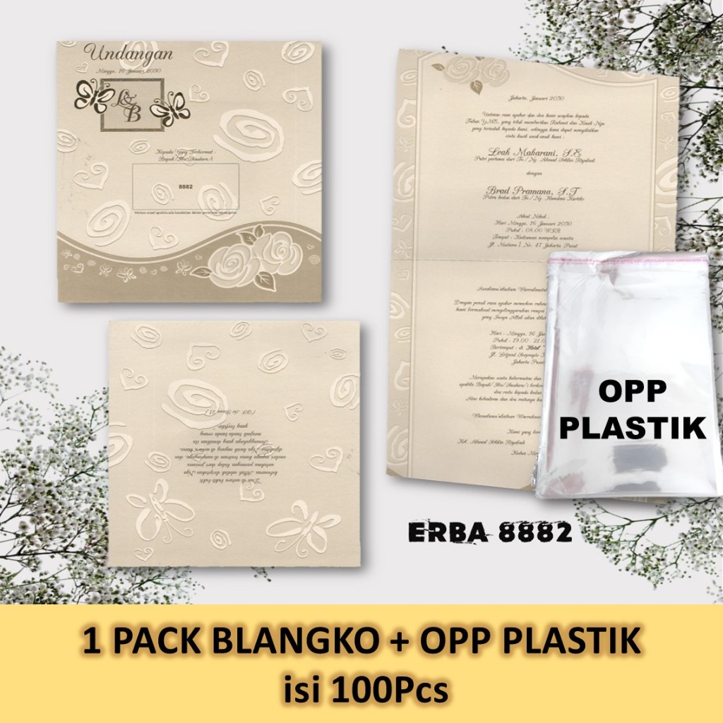 Jual ERBA 8882 + OPP PLASTIK Blangko Undangan Kosongan ERBA, Undangan ...