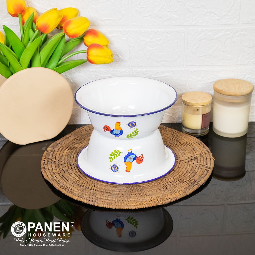 Jual Baskom Mangkuk Ayam Sekar Enamel Panen 18/16cm Mangkuk Bakso ...