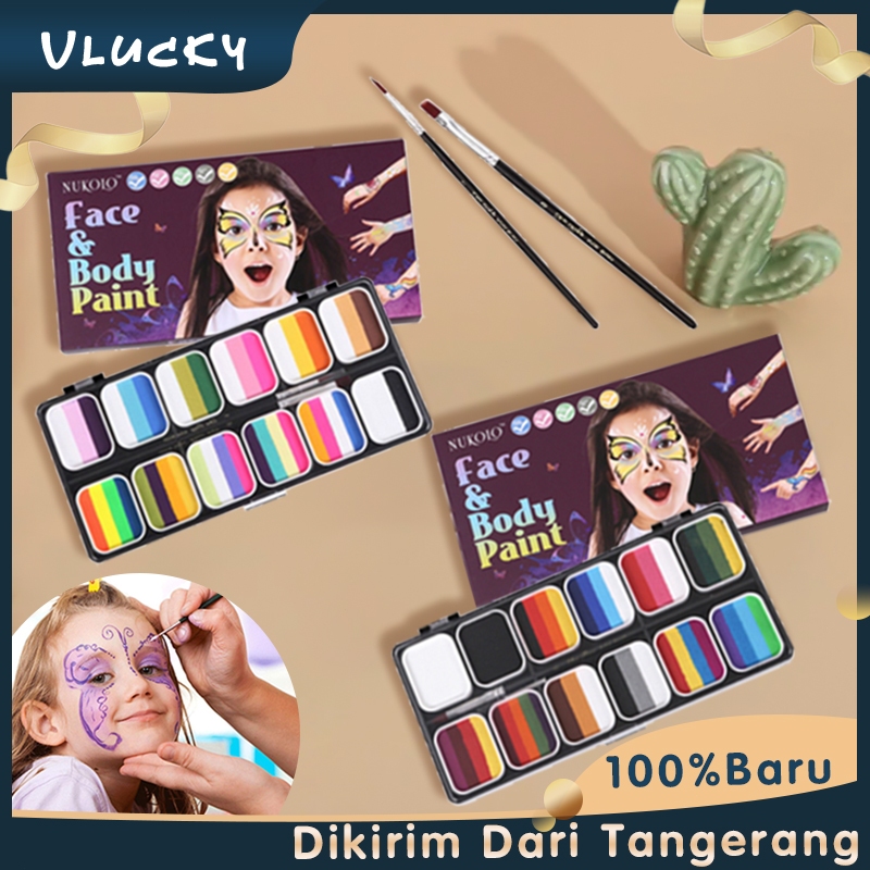 Jual Cat Air Wajah Face Painting Anak Makeup Palette Cat Face Paintng ...