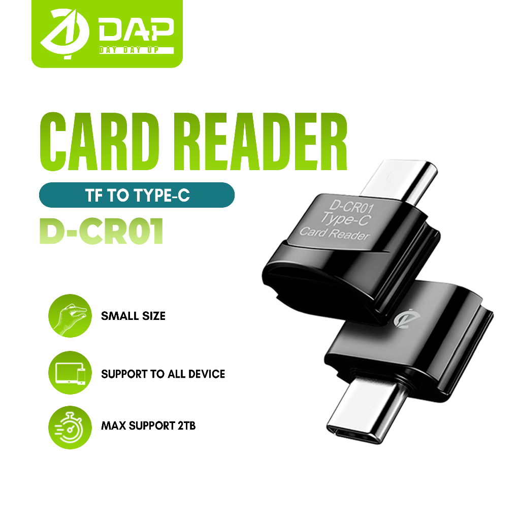 Jual DAP D-CR01 Card Reader Type C to TF Transmission Speed 480Mbps ...