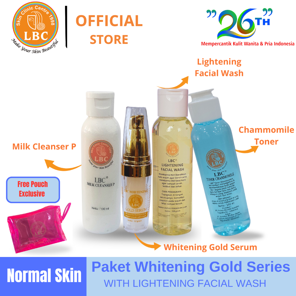Jual Paket Skincare - LBC Super Whitening Gold series for normal skin ...
