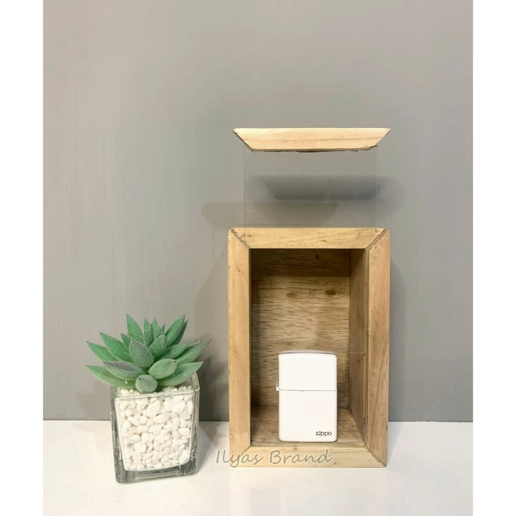 Jual KI023 Box Wooden Sliding Acrylic akrilik Kotak Souvenir Kayu 10x15 ...