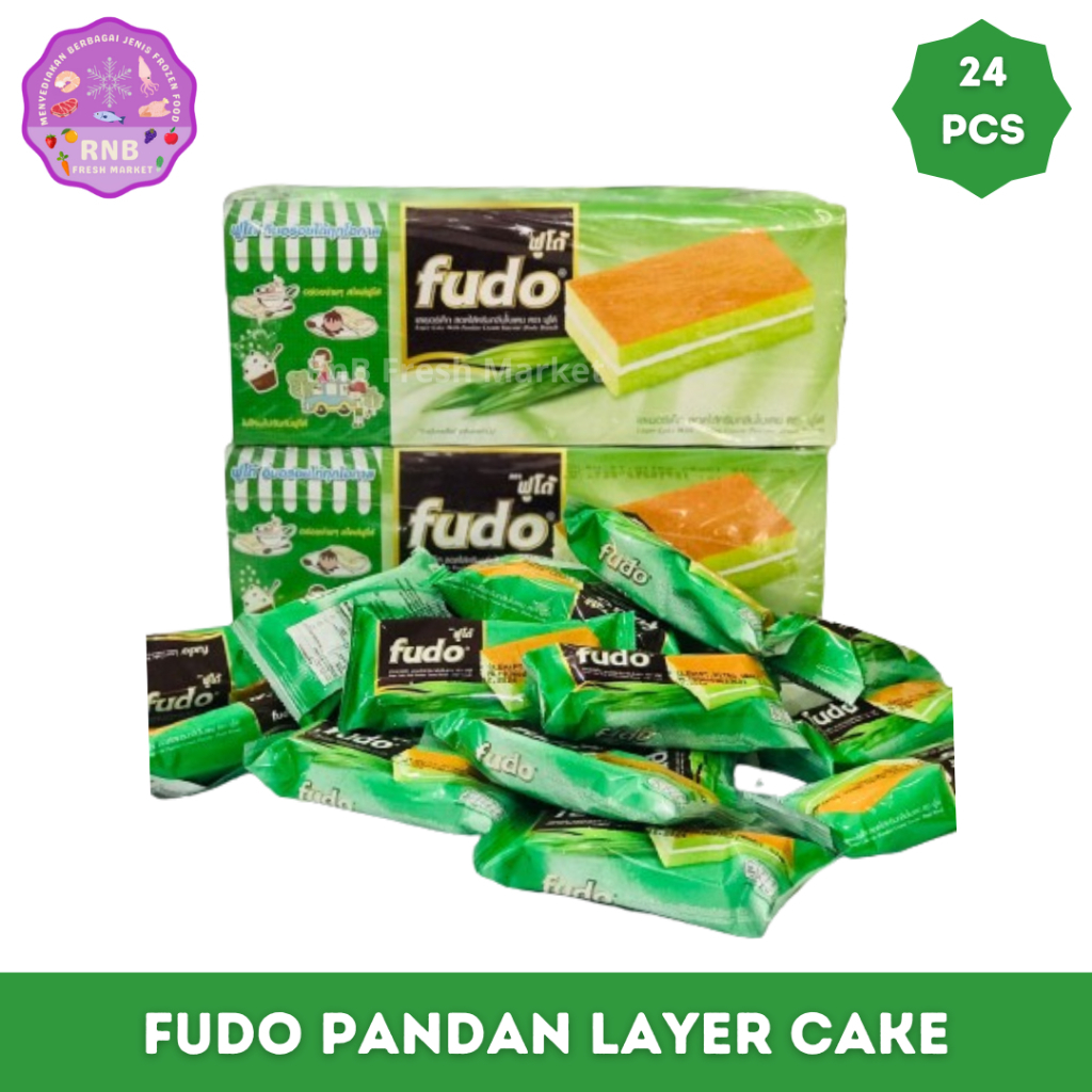 Jual Fudo Layer Cake With Pandan Cream Netto 14 Gram X 24 Pcs | Shopee ...