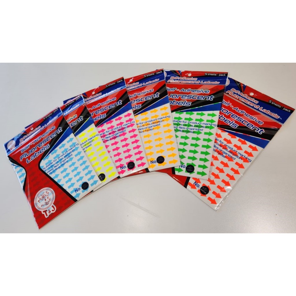 Jual T&J Labels WARNA (FLUORESCENT) ARROW | Shopee Indonesia