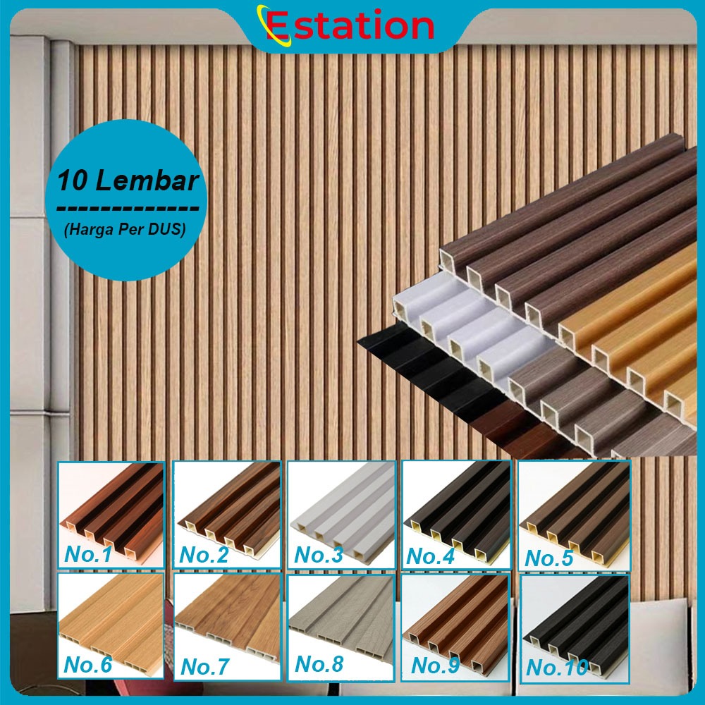 Jual (JUAL PER DUS 10 Lembar) WALL WPC WOOD PANEL WALLPANEL WPC PVC KAYU DINDING UKURAN 16.5CM x ...