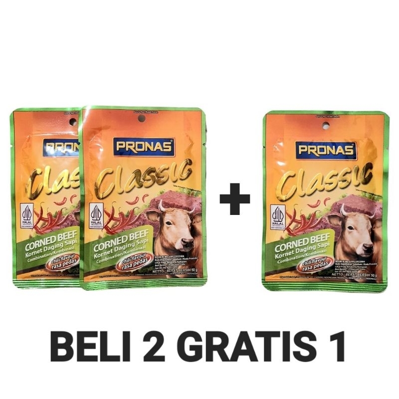 Jual Pronas Classic Corned Beef Chili Flavour 50g | Shopee Indonesia