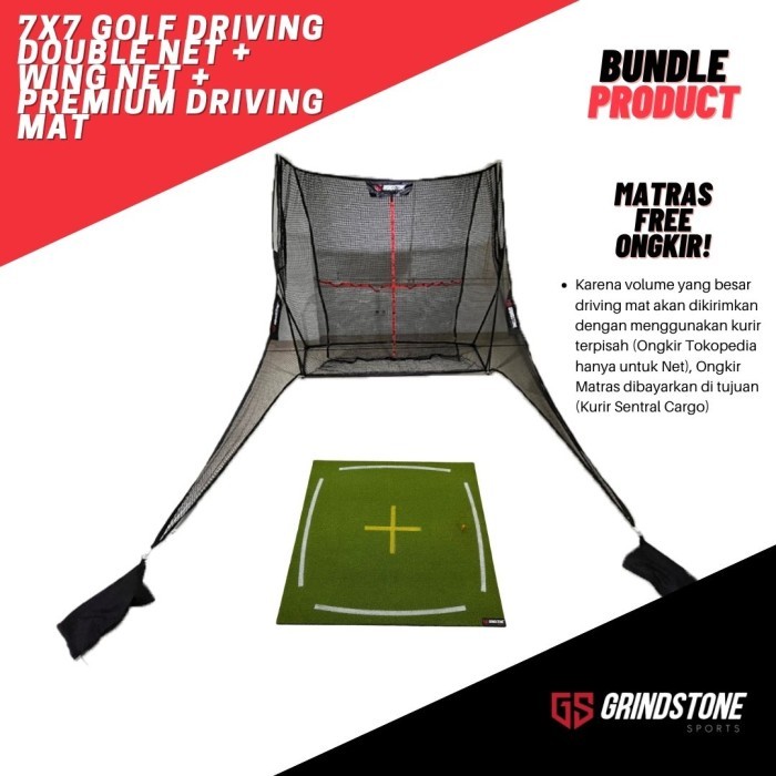 Jual 7'X7' Golf Driving Net+ Wing Net+Premium Driving Mat - Jaring Golf ...