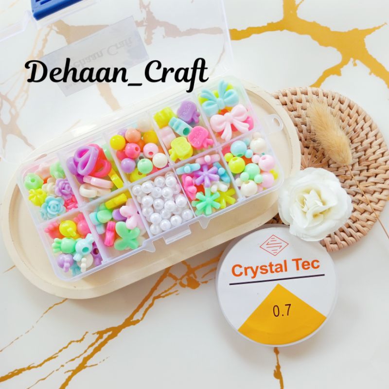 Jual Paket merangkai Gelang kalung manik, Manik Set Box, mainan kreasi ...