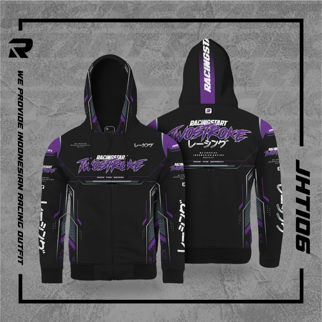 Jual RACINGSTART Jaket Trucker Hoodie Digital Printing Sublimasi JHT 106 Two Stroke 2Stroke ...