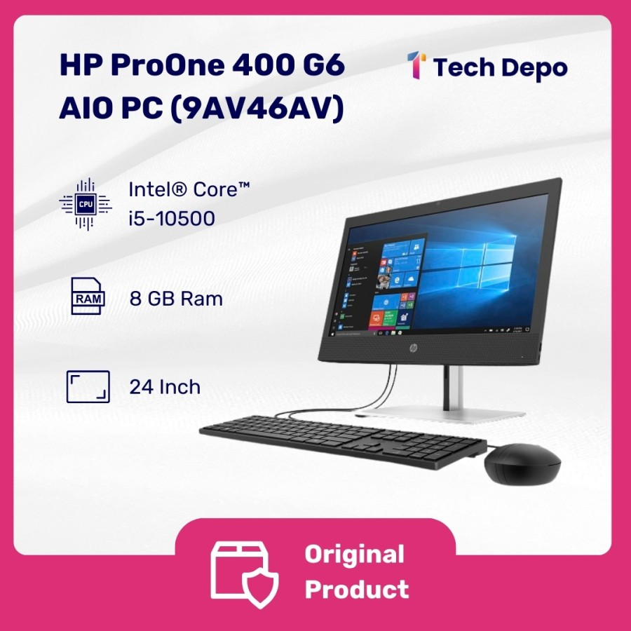 Jual HP ProOne 400 G6 24 All-in-One PC (9AV46AV) | Shopee Indonesia