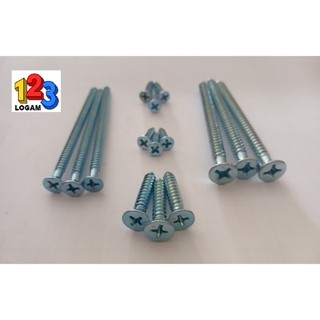 Jual FAB #8X3" Sekrup, Baut Tapping FH Moon Lion Kepala Rata, Obeng ...