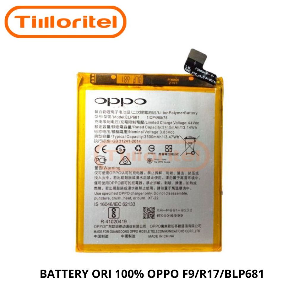 Jual BATTERY/BATERAI/BATRE BATT ORI 100% OPPO F9/R17/BLP681 | Shopee ...