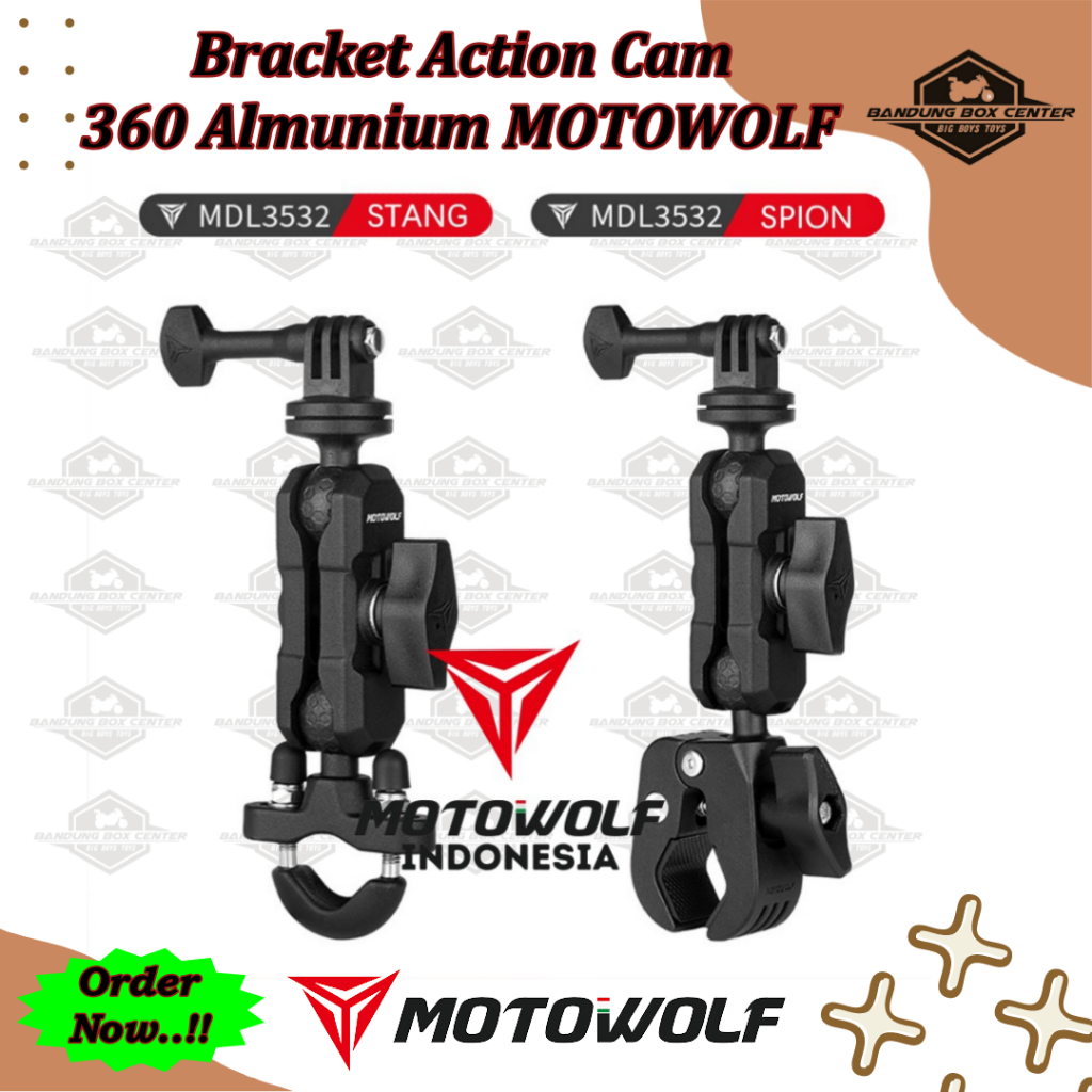 Jual Motowolf Braket Klem Mounting Bracket Action Cam Holder Gopro ...