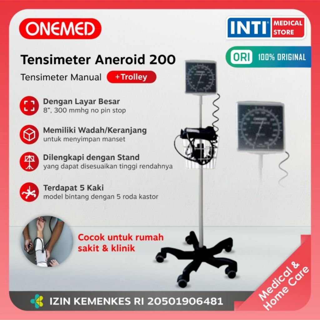 Jual Onemed | Tensimeter Aneroid 200 Mobile With Troley | Tensi ...