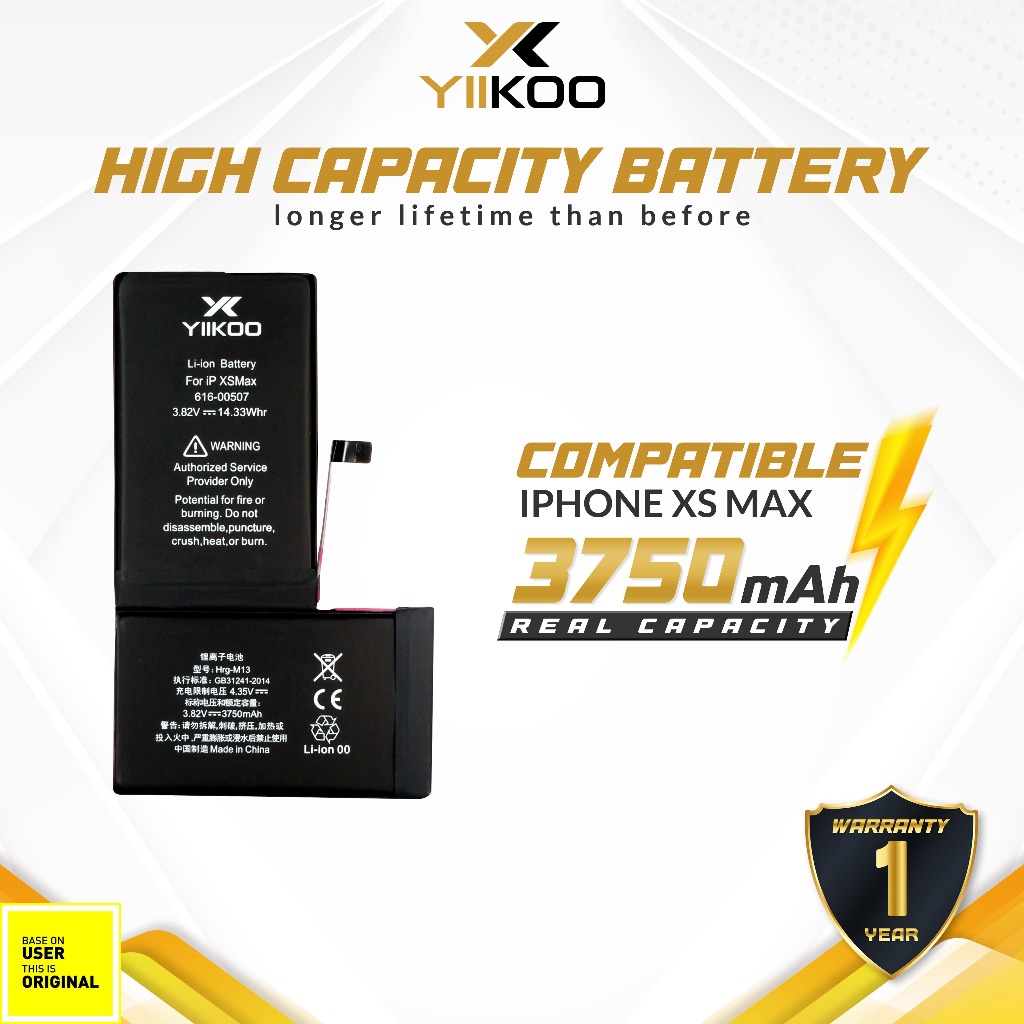 Jual YIIKOO Baterai Iphone XS MAX High Capacity Battery Batre Batrai ...