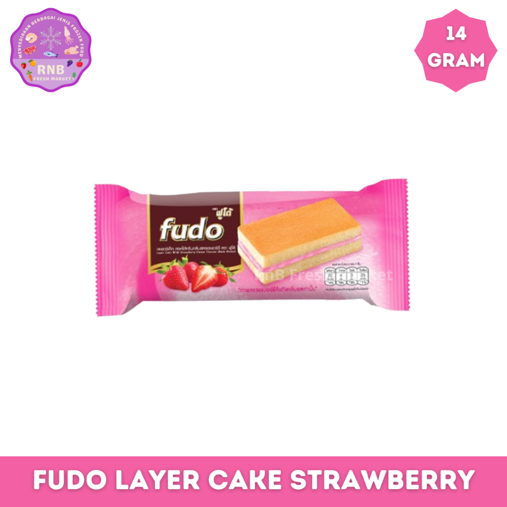 Jual Fudo Layer Cake With Strawberry Cream Netto 14 Gram | Shopee Indonesia