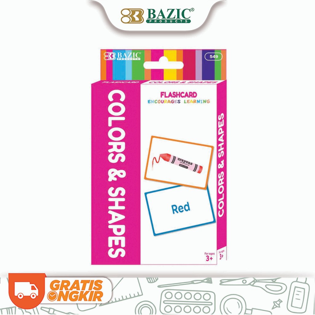 Jual Bazic Learning Flash Card Colors & Shapes - Kartu Belajar Warna ...