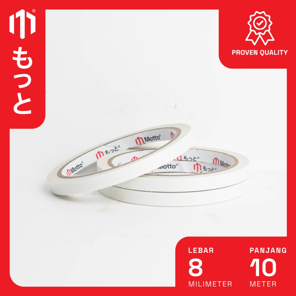 Jual Double Tape Kertas 8mm x 10 Meter - 1 Pcs/Roll (Satuan) - Motto ...