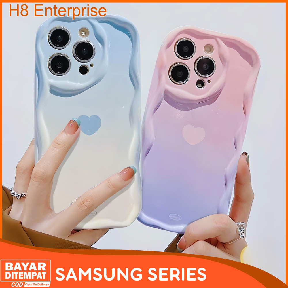 Jual Case Samsung A02S A03S A05 A05S A12 M12 A14 A22 4G M32 Casing Couple Purple Blue Love Heart ...
