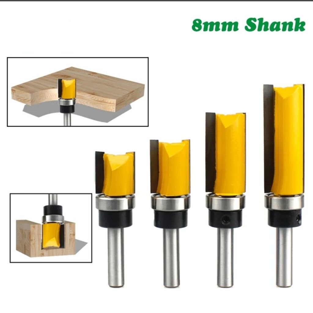 Jual Mata Router Profil Flush Trim with bearing 8mm shank Wood cutters ...