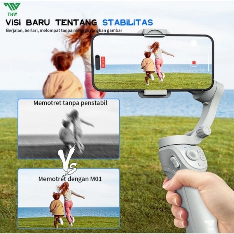 Jual TNW M01 Gimbal 3 AXIS Hp gimbal stabilizer handphone smartphone ...