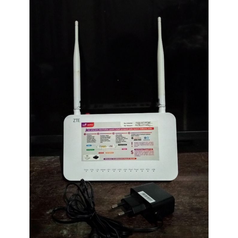 Jual ont ZTE F609 V3 port biru/hijau plus adaptor | Shopee Indonesia