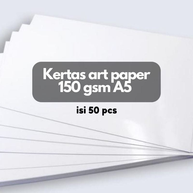Jual KERTAS ART PAPER 150 GSM ISI 50 PCS A5 | Shopee Indonesia