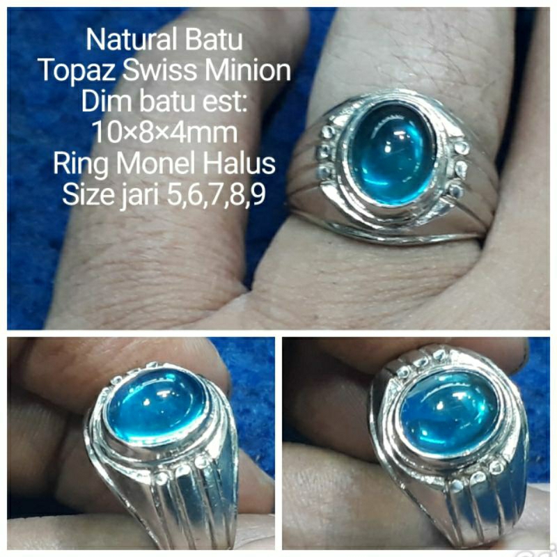 Jual NATURAL BATU CINCIN TOPAZ SWISS MINION | Shopee Indonesia