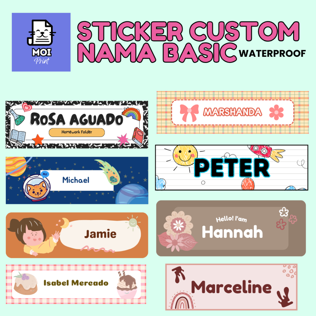 Jual Stiker Nama Custom / Stiker Nama Anak Murah / Label Nama Custom ...
