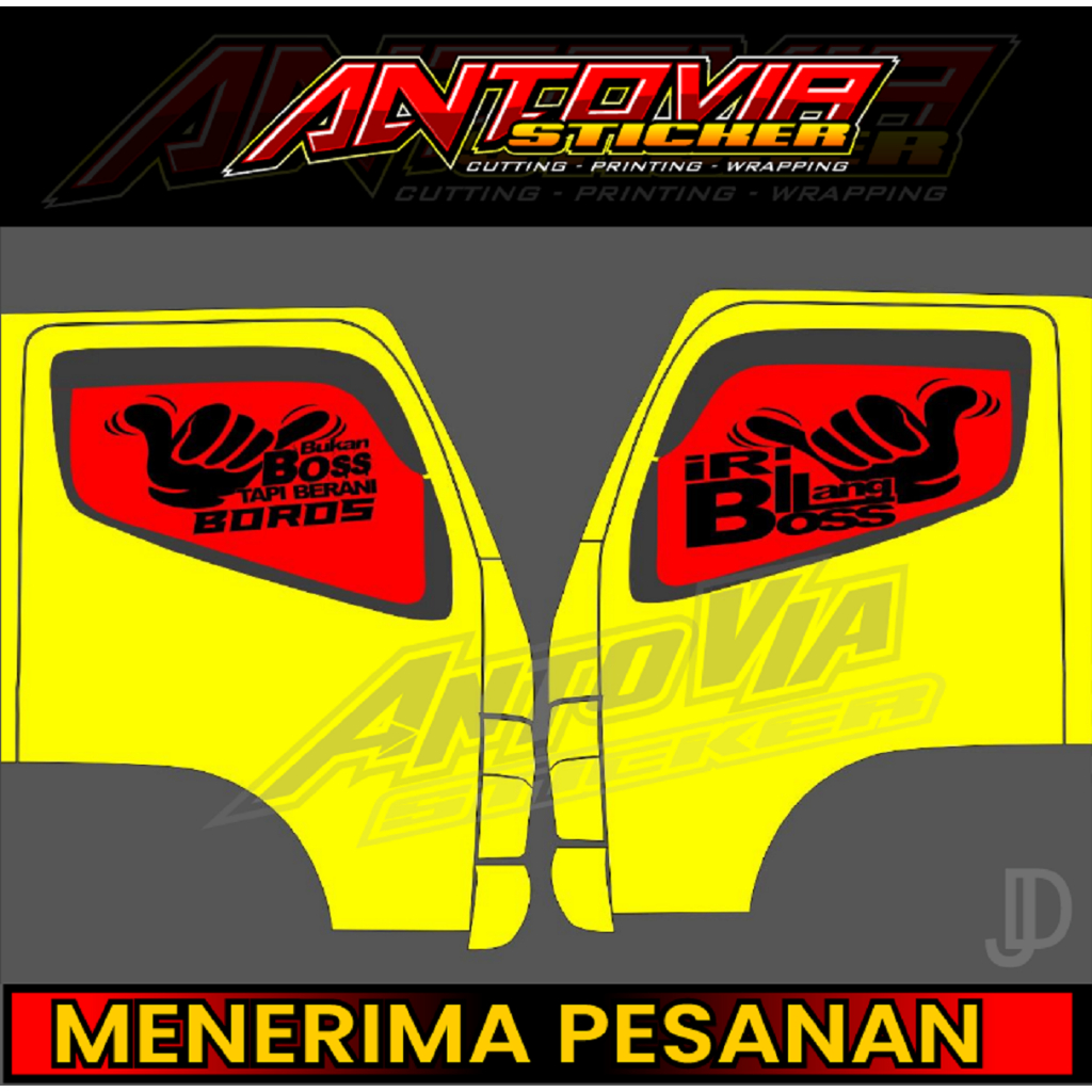 Jual Stiker Cut Bolong + Desain Tangan oleng + Bisa Custom Desain Bebas ...