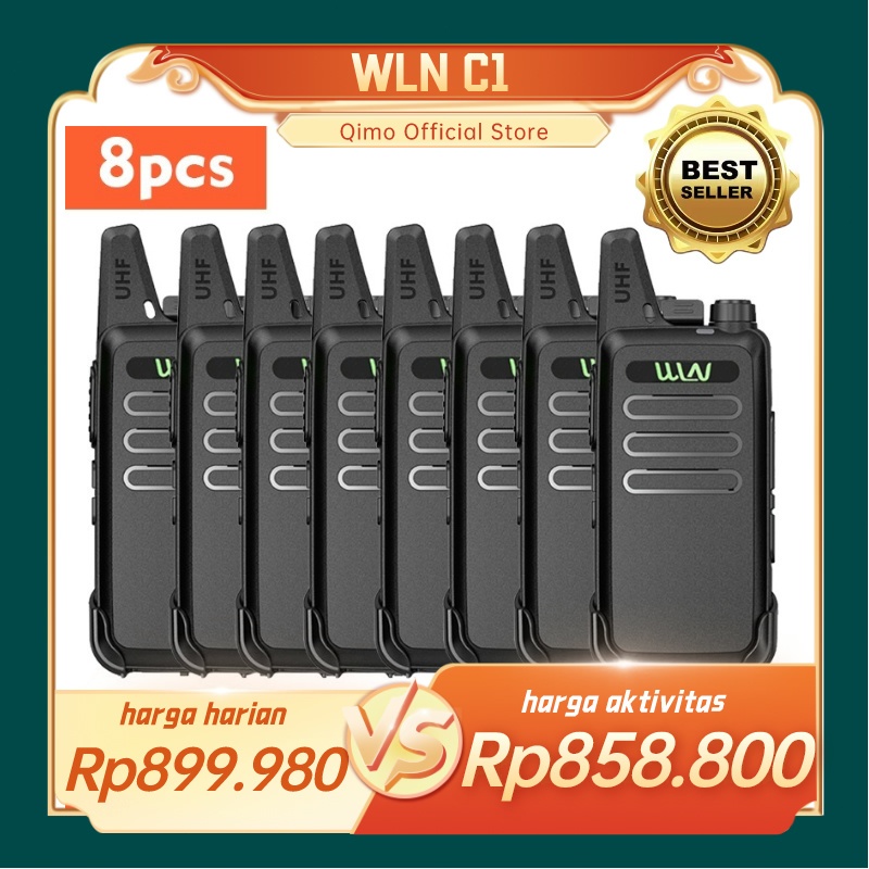 Jual Qimo HT WLN C1 UHF Handy Talky TWO WAY RADIO BLACK C1 400-470Mhz 16 Channel Walkie Talkie 4 ...